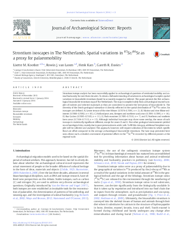 (PDF) Strontium isoscapes in The Netherlands. Spatial variations in ...