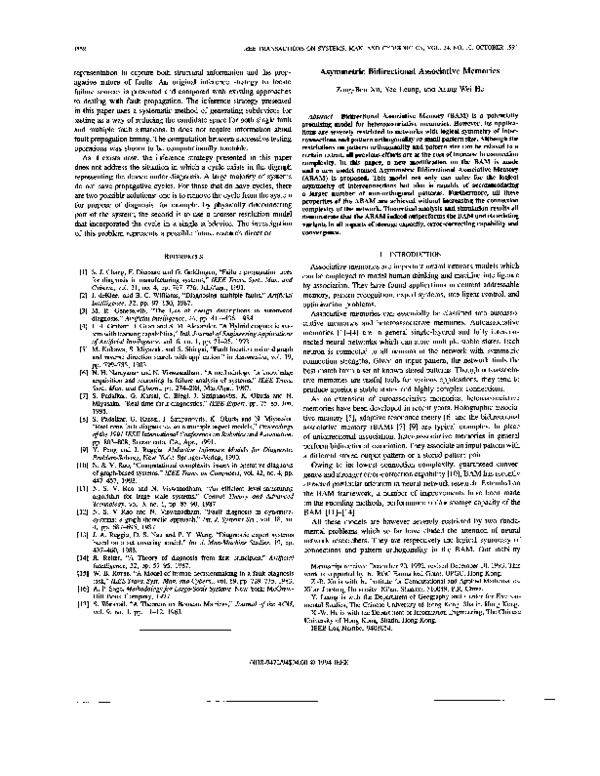 Pdf Asymmetric Bidirectional Associative Memories