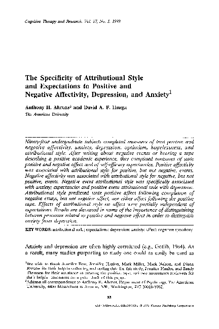 (PDF) Attributional style for negative events: A proposition for a more ...