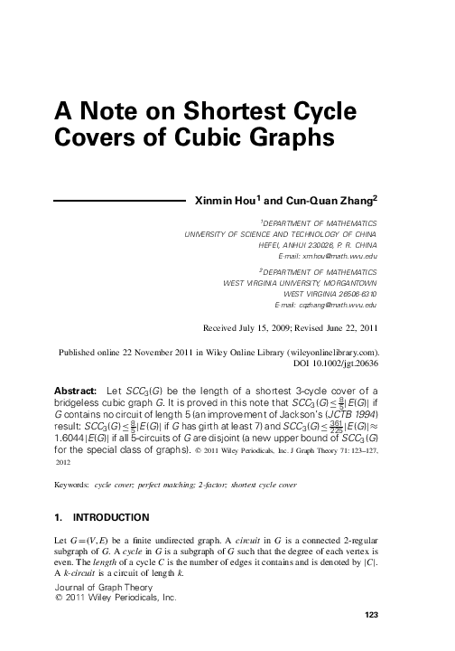 (PDF) A note on shortest cycle covers of cubic graphs