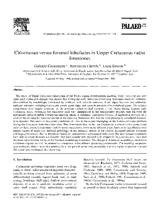 (PDF) Chlorozoan versus foramol lithofacies in Upper Cretaceous rudist ...