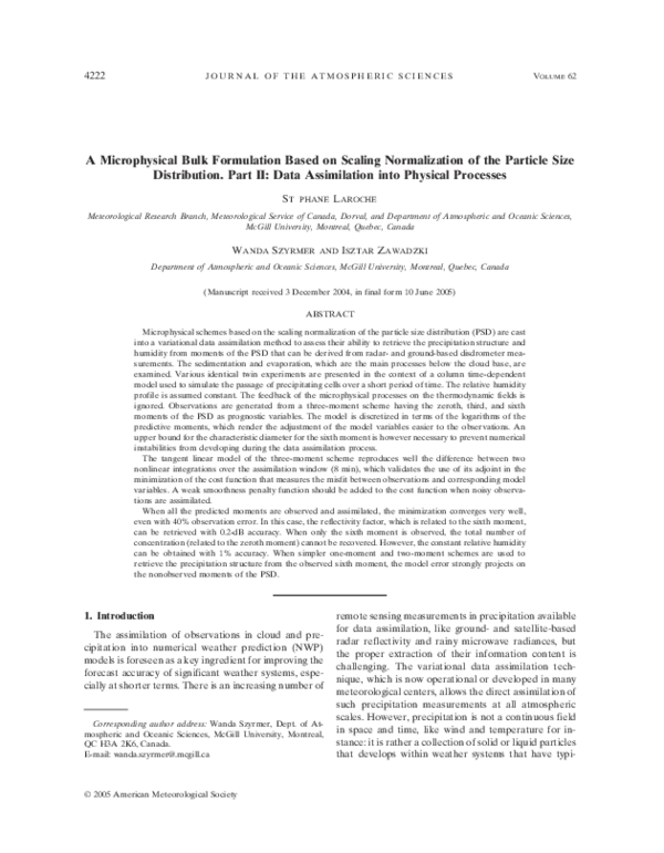 (PDF) A Microphysical Bulk Formulation Based on Scaling Normalization of the Particle Size ...