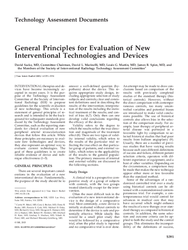 (PDF) General Principles for Evaluation of New Interventional ...