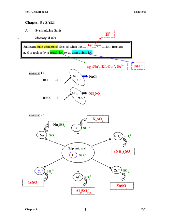 (DOC) Chemistry Form 5 Chapter : Salt