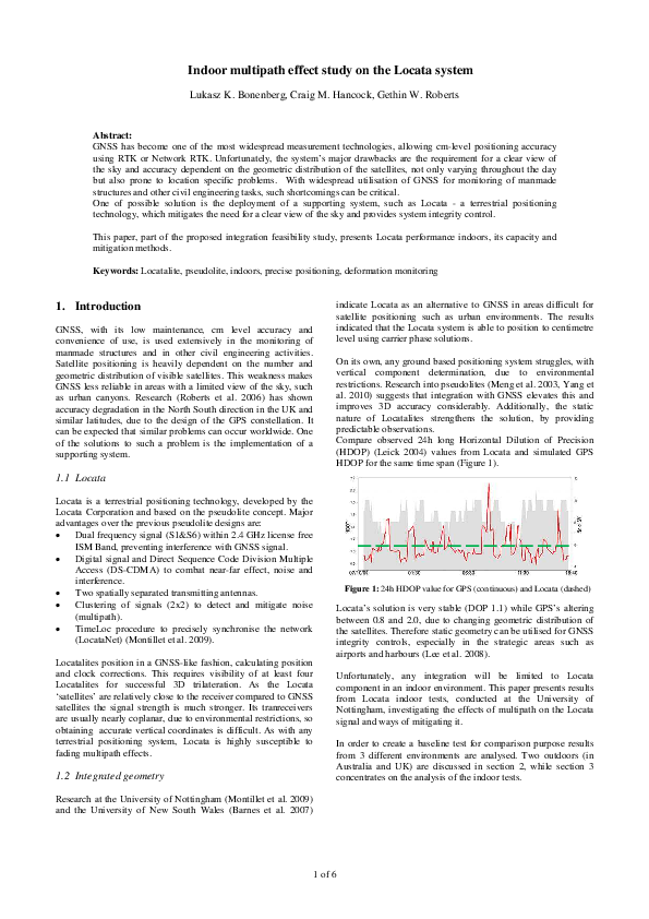(PDF) Indoor multipath effect study on the Locata system