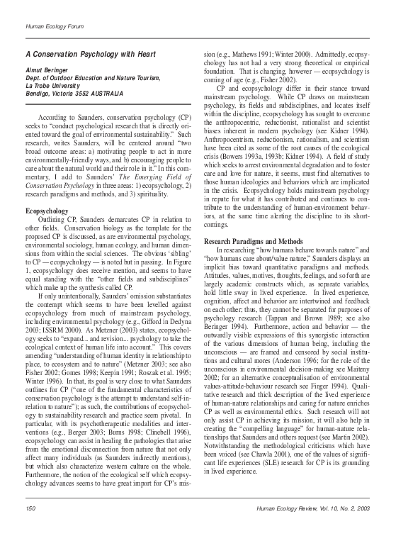 (PDF) “Conservation Psychology as Self-Liberation.”