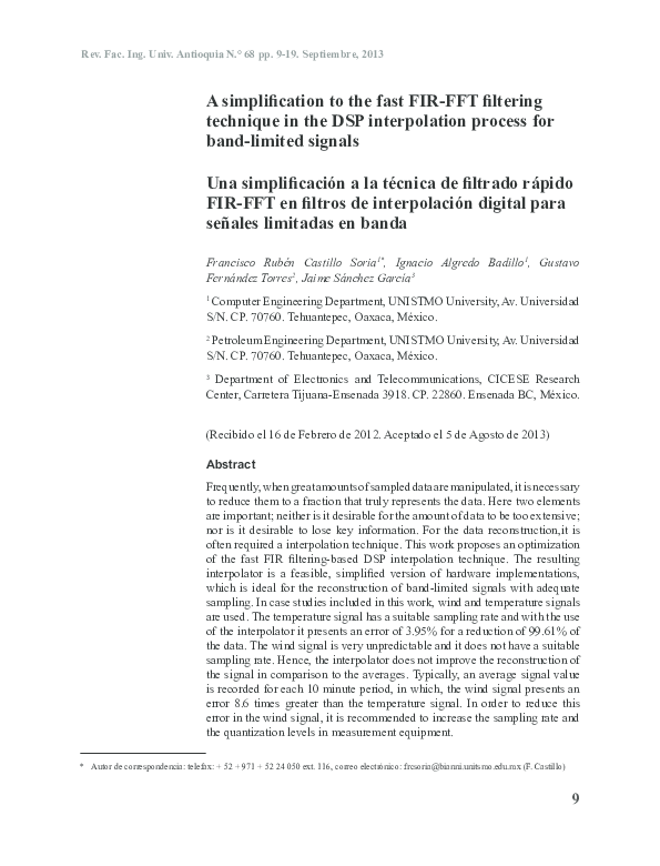 Pdf Simplified Fir Fft Filtering For Data Interpolation