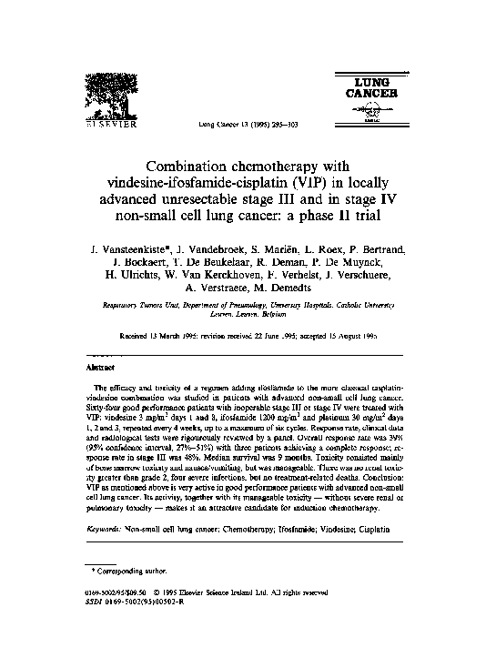 (PDF) Combination chemotherapy with vindesine-ifosfamide-cisplatin (VIP ...