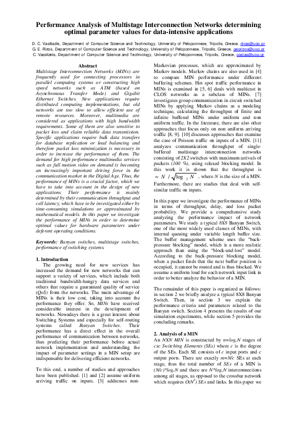 Pdf Performance Analysis Of Multistage Interconnection Network Configurations And Operations