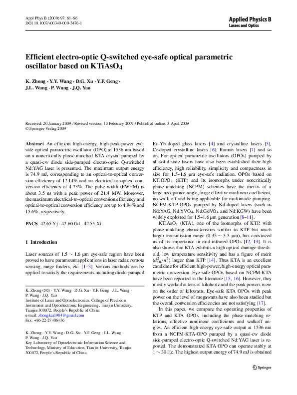 (PDF) Efficient electro-optic Q-switched eye-safe optical parametric ...
