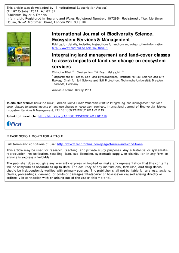 (PDF) Integrating land management and land-cover classes to assess ...