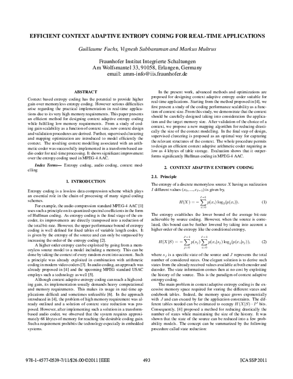 (PDF) Efficient context adaptive entropy coding for real-time applications | Guillaume Fuchs ...