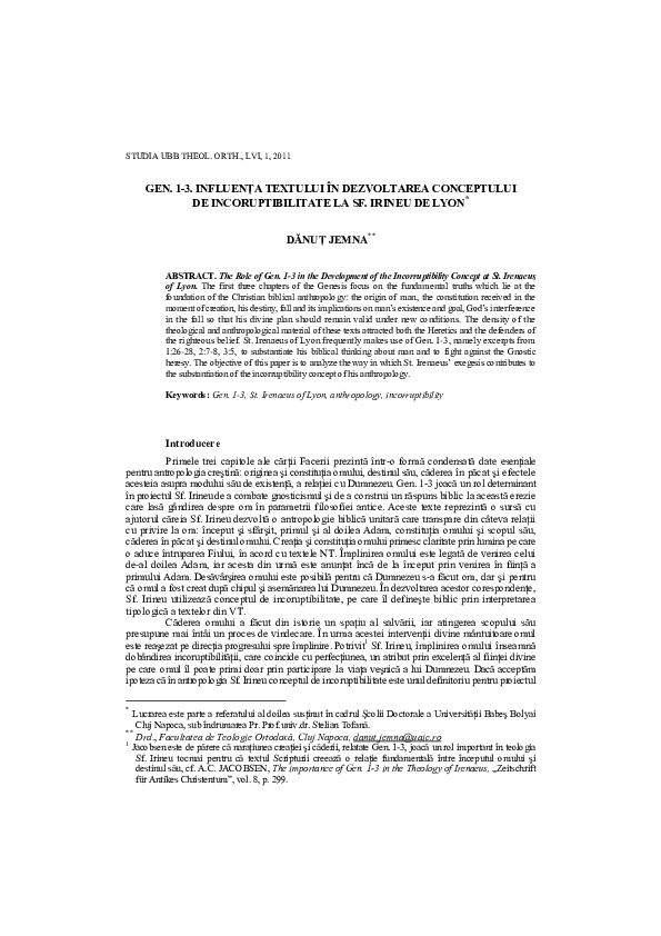 (PDF) GEN. 1-3. INFLUENŢA TEXTULUI ÎN DEZVOLTAREA CONCEPTULUI DE ...