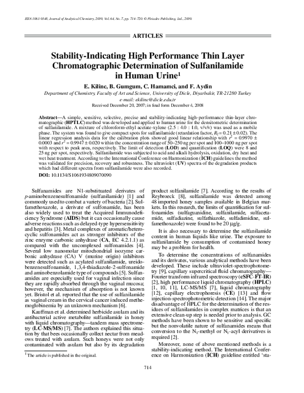 (PDF) Stability-indicating high performance thin layer chromatographic determination of ...