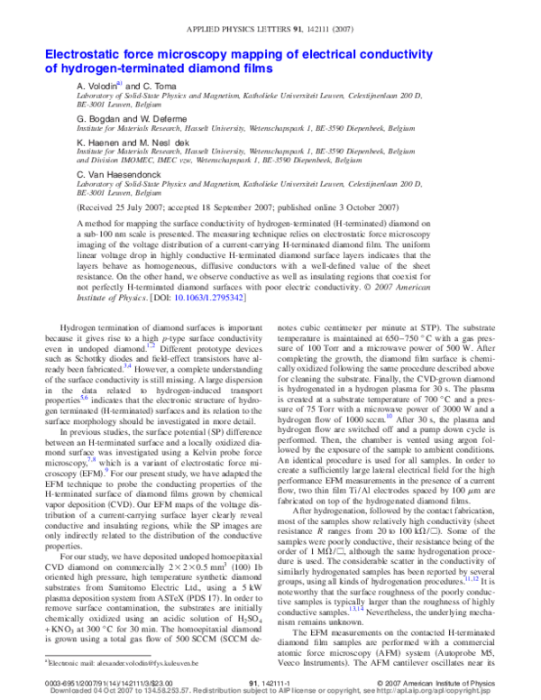 (PDF) Electrostatic force microscopy mapping of electrical conductivity ...