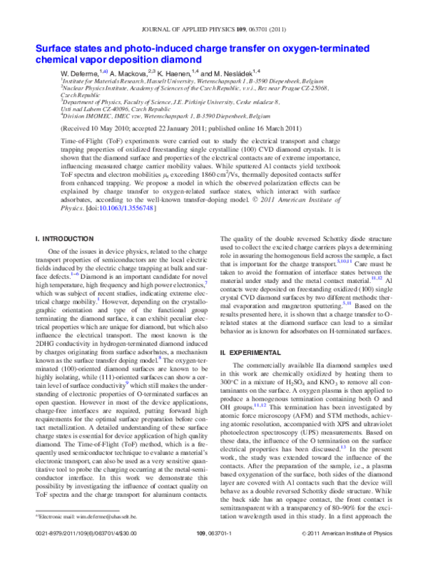 (PDF) Surface states and photo-induced charge transfer on oxygen ...