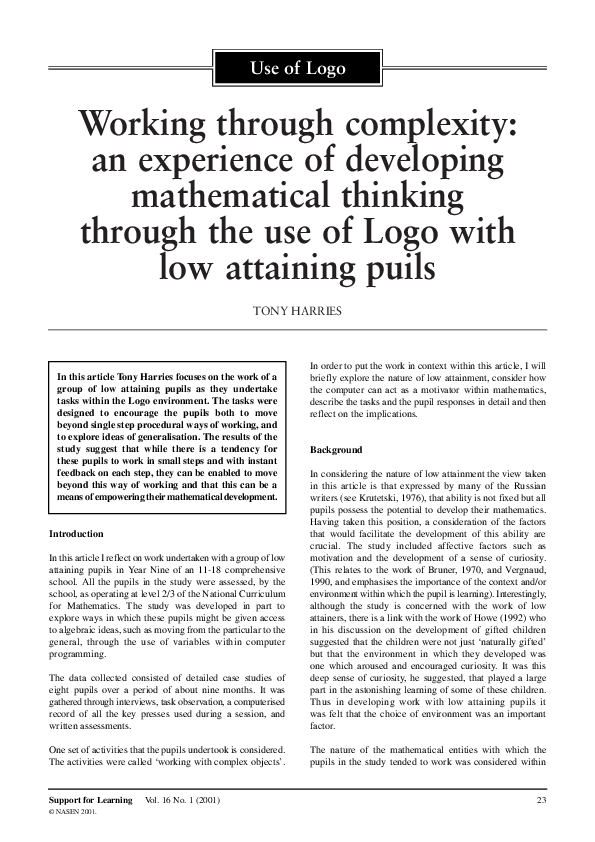 (PDF) Working through complexity: an experience of developing ...
