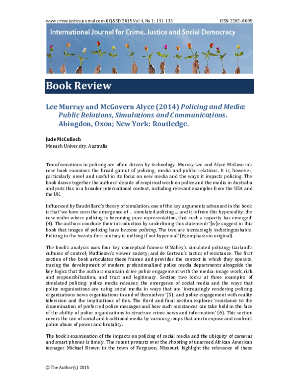 (PDF) Murray Lee and Alyce McGovern(2014) Policing and Media: Public ...