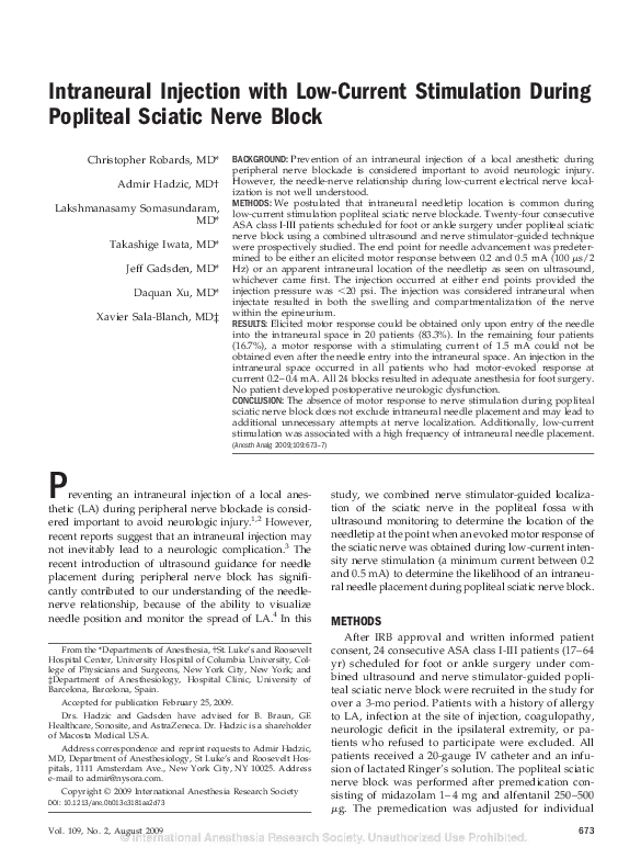(PDF) Intraneural Injection with Low-Current Stimulation During ...