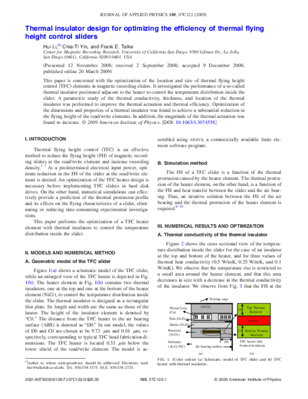 (PDF) Thermal insulator design for optimizing the efficiency of thermal ...