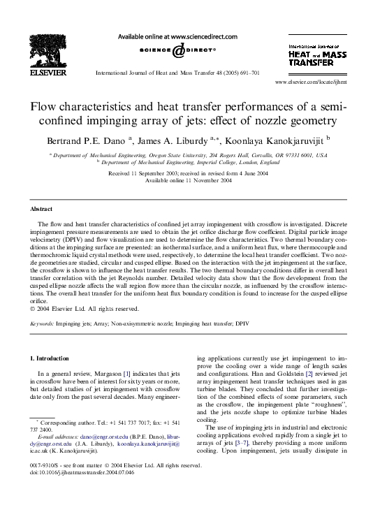 (PDF) Flow characteristics and heat transfer performances of a semi ...