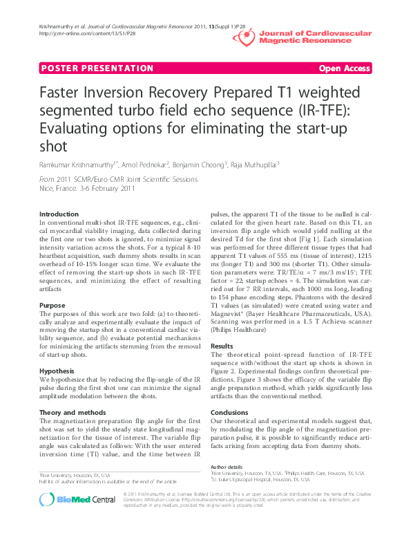 (PDF) Faster Inversion Recovery Prepared T1 weighted segmented turbo ...