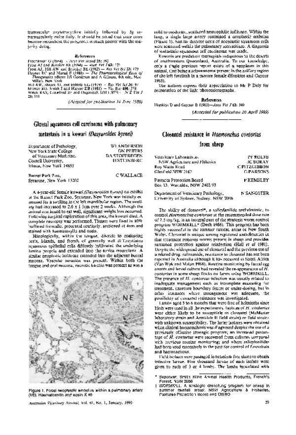 (PDF) Closantel resistance in Huemonchus contortus from sheep