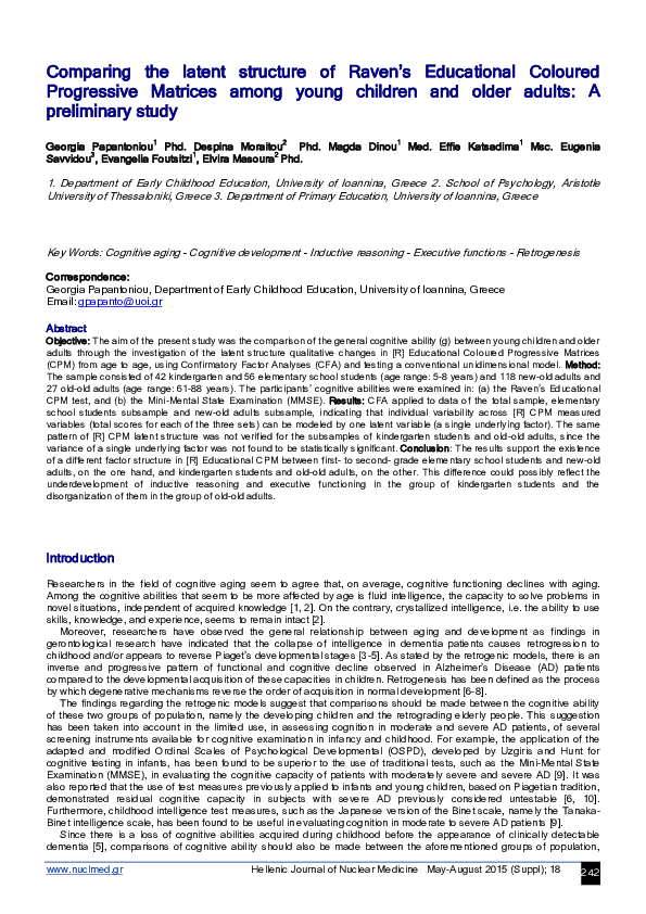 (PDF) Comparing the latent structure of Raven’s Educational Coloured ...