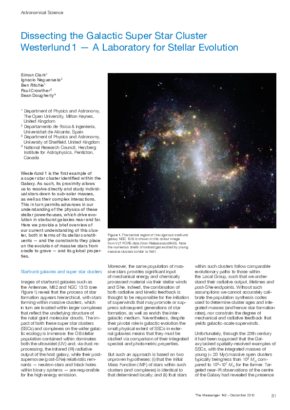 (PDF) Dissecting the Galactic Super Star Cluster Westerlund 1 A ...