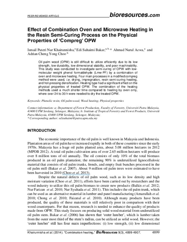 (PDF) Effect of Combination Oven and Microwave Heating in the Resin ...