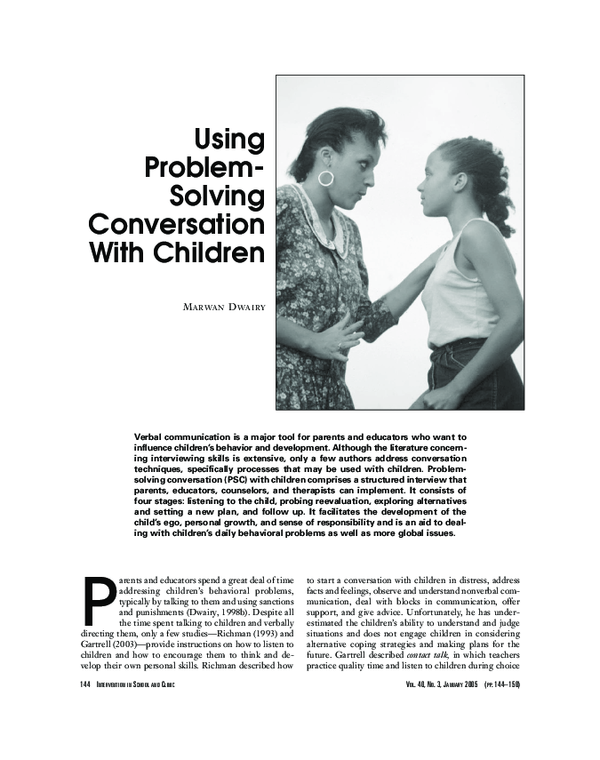 (PDF) 2005 Using Problem-Solving Conversation With Children