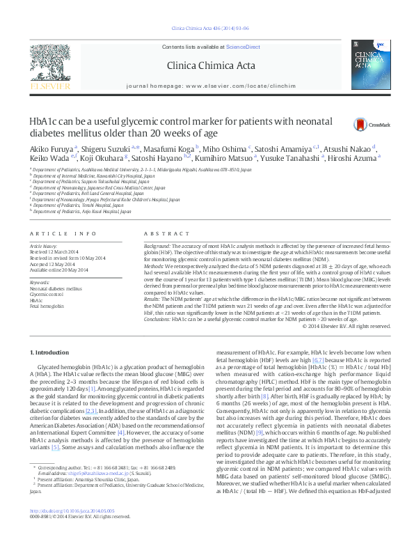 (PDF) HbA1c can be a useful glycemic control marker for patients with ...