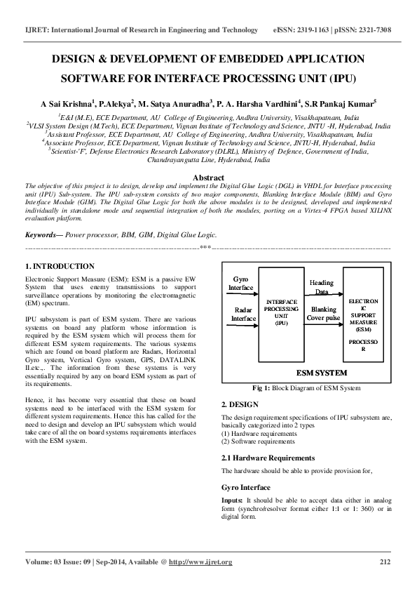 (PDF) DESIGN & DEVELOPMENT OF EMBEDDED APPLICATION SOFTWARE FOR ...