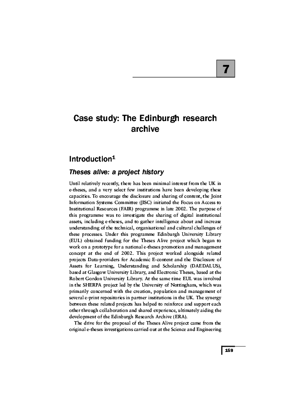 (PDF) Case study: The Edinburgh Research Archive