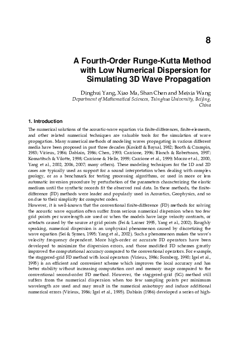 (PDF) A Fourth-Order Runge-Kutta Method with Low Numerical Dispersion for Simulating 3D Wave ...