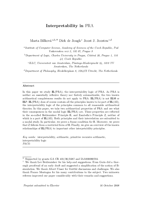 (PDF) Interpretability in