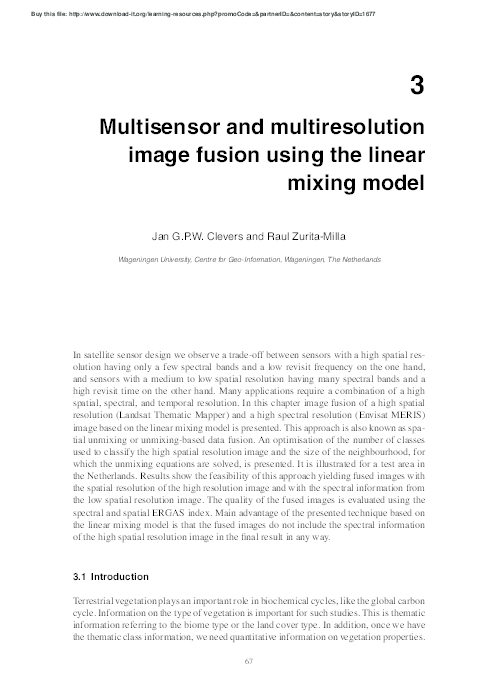 (PDF) Multisensor and multiresolution image fusion using the linear mixing model