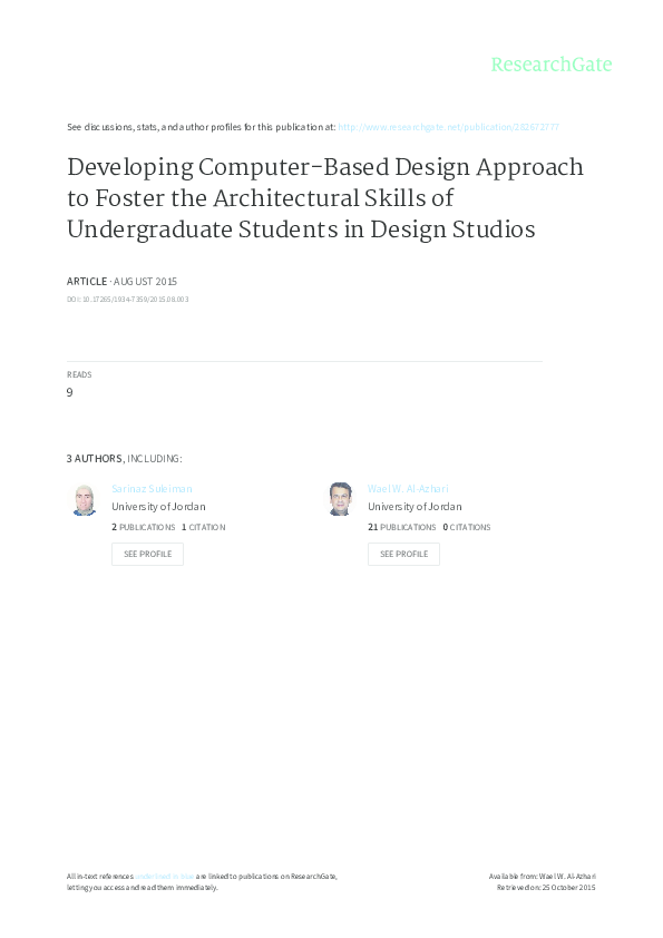 (PDF) Developing Computer Based Design Approach to Foster
