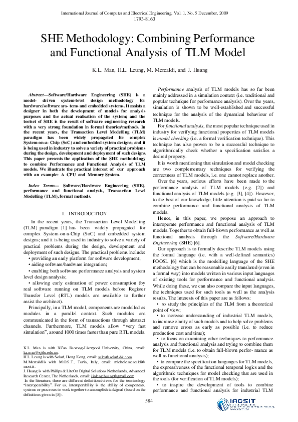 (PDF) SHE Methodology: Combining Performance and Functional Analysis of ...