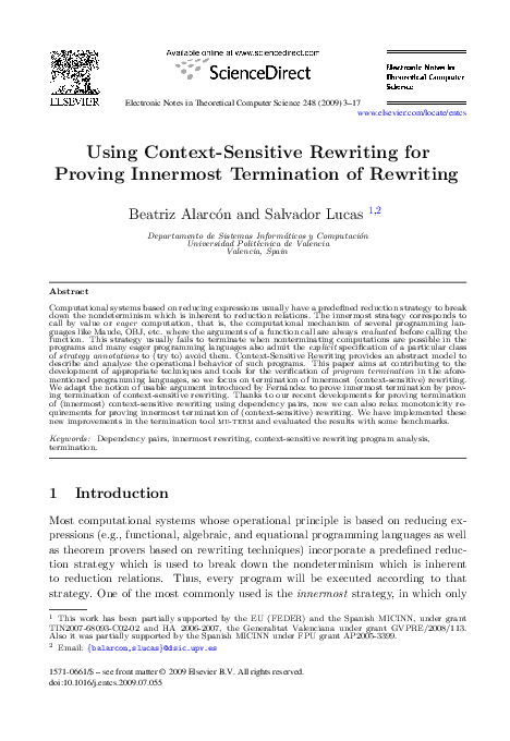 Pdf Using Context Sensitive Rewriting For Proving Innermost