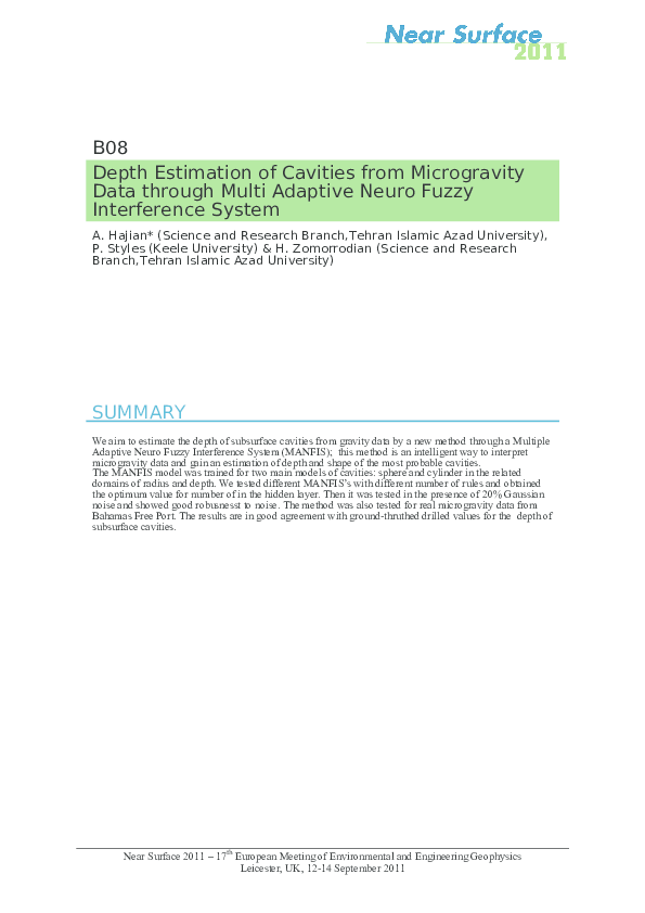 (PDF) Depth estimation of cavities from microgravity data using a new approach: the local linear ...