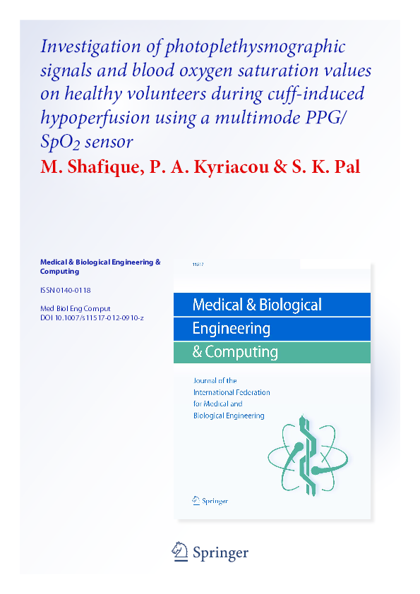 (PDF) Investigation of photoplethysmographic signals and blood oxygen ...