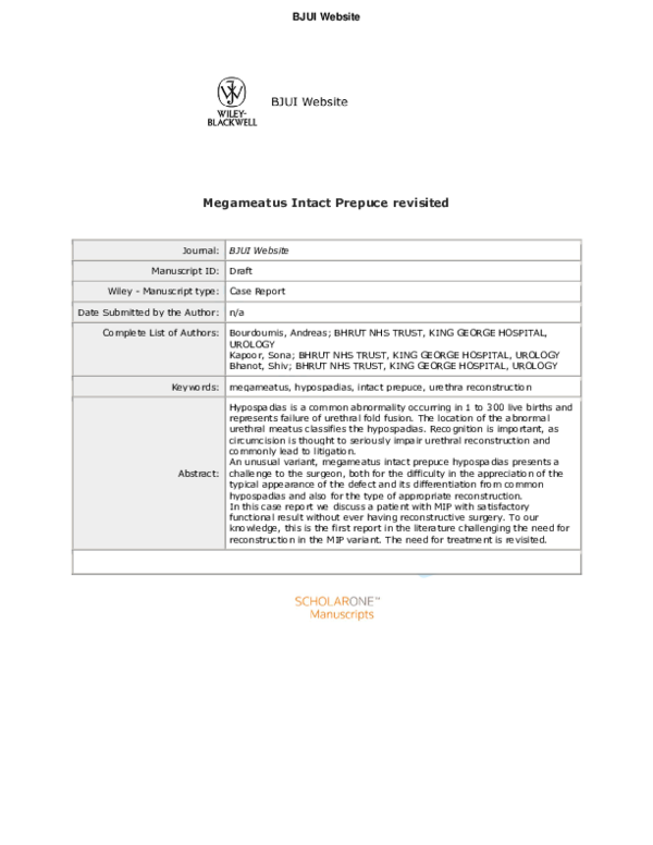 (PDF) Megameatus Intact Prepuce revisited