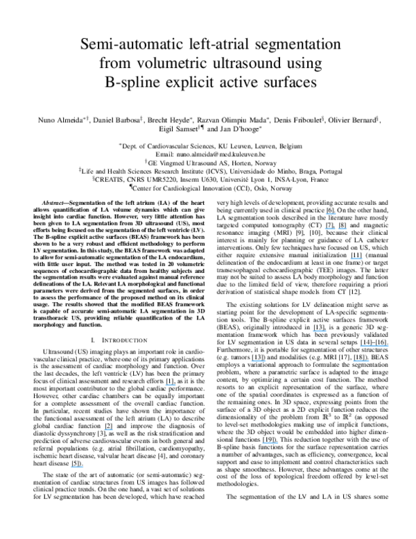 (PDF) Semi-automatic left-atrial segmentation from volumetric ultrasound using B-spline explicit ...
