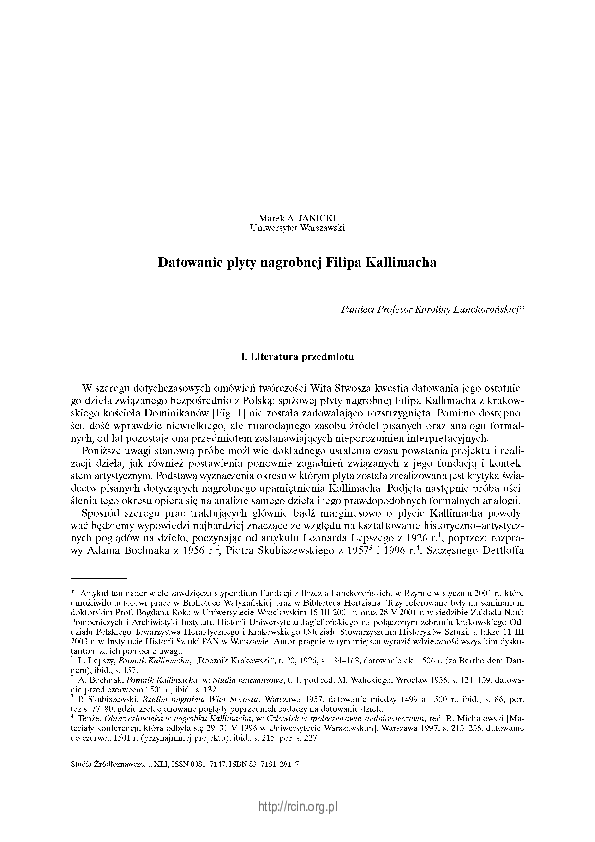 (PDF) Datowanie płyty nagrobnej Filipa Kallimacha/The Dating of Filippo ...