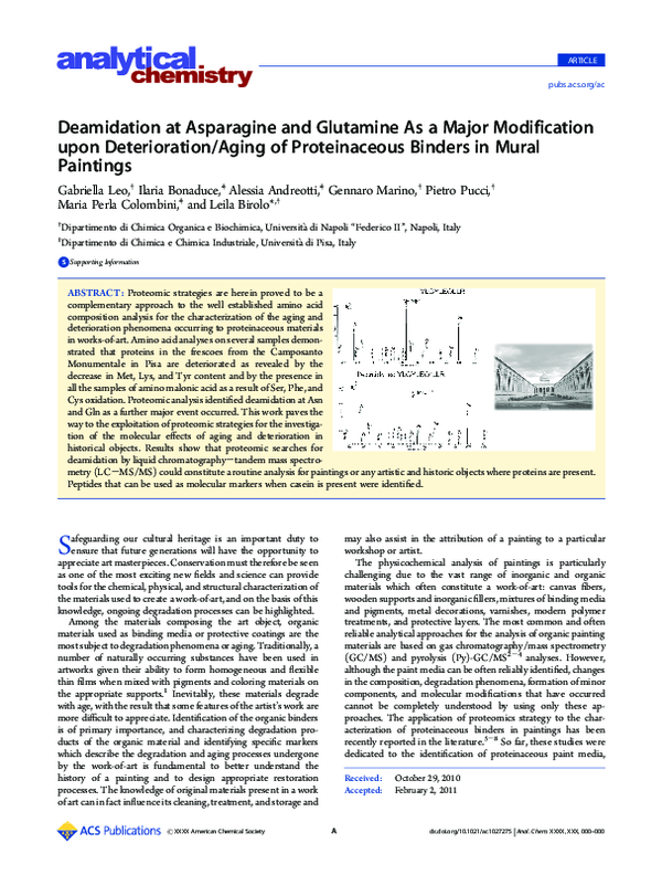 (PDF) Deamidation at Asparagine and Glutamine As a Major Modification ...