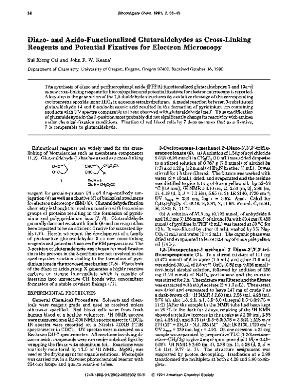 (PDF) Diazo- and azido-functionalized glutaraldehydes as cross-linking ...