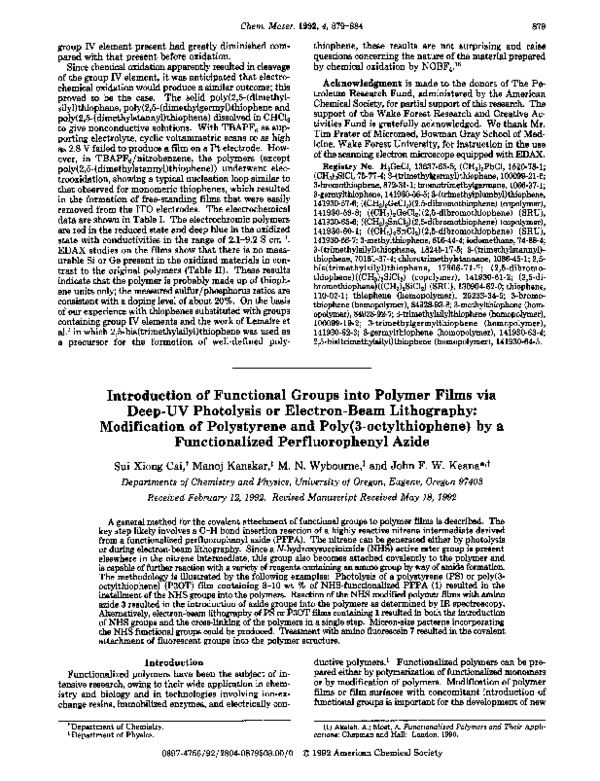 (PDF) Introduction of functional groups into polymer films via deep-UV ...