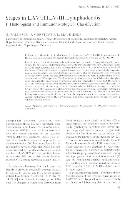 (PDF) Stages in LAV/HTLV-III lymphadenitis. I. Histological and ...