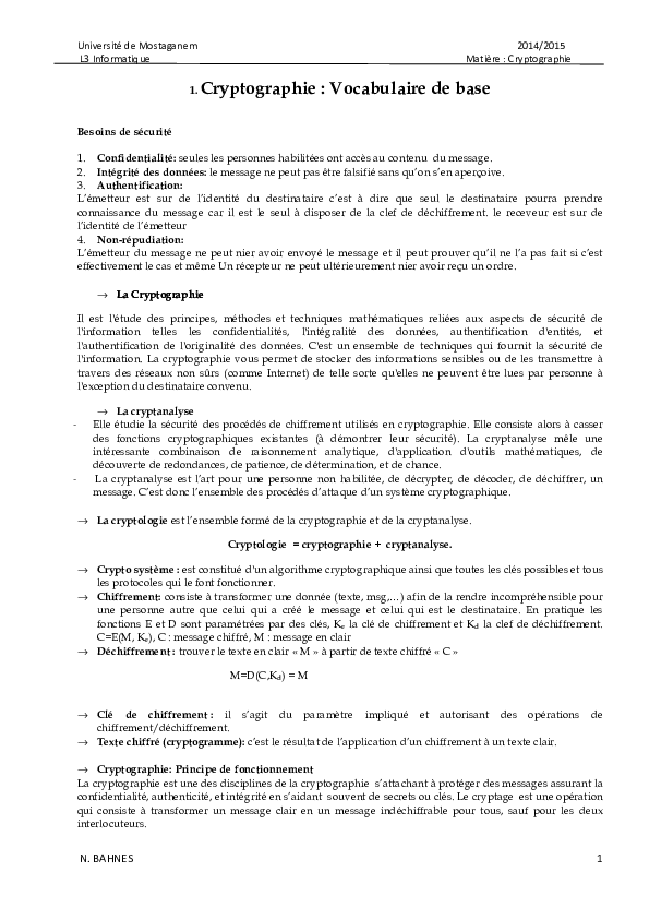 (PDF) introduction au cryptographie